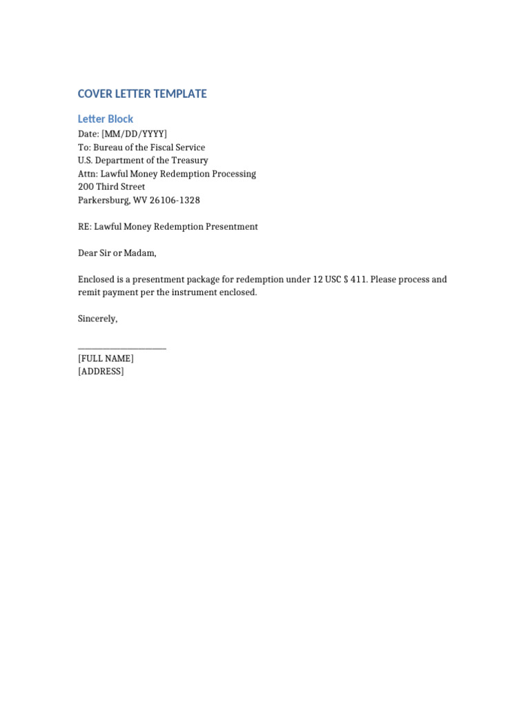 Cover Letter Template | PDF