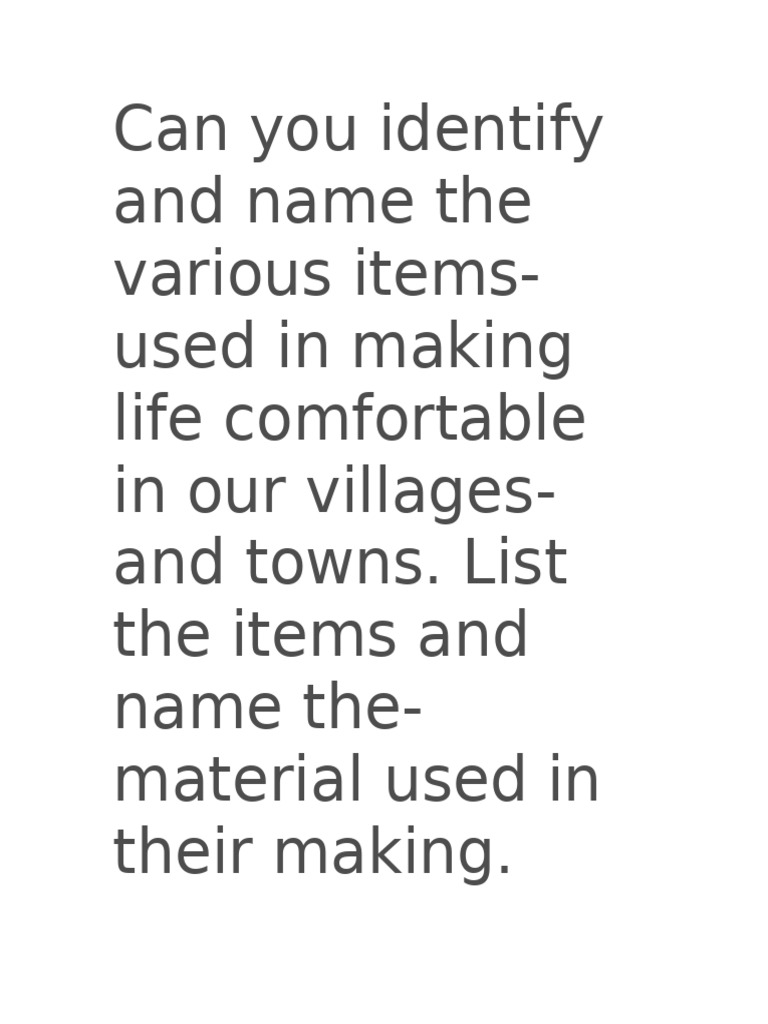 Can You Identify and Name The Various Items | PDF