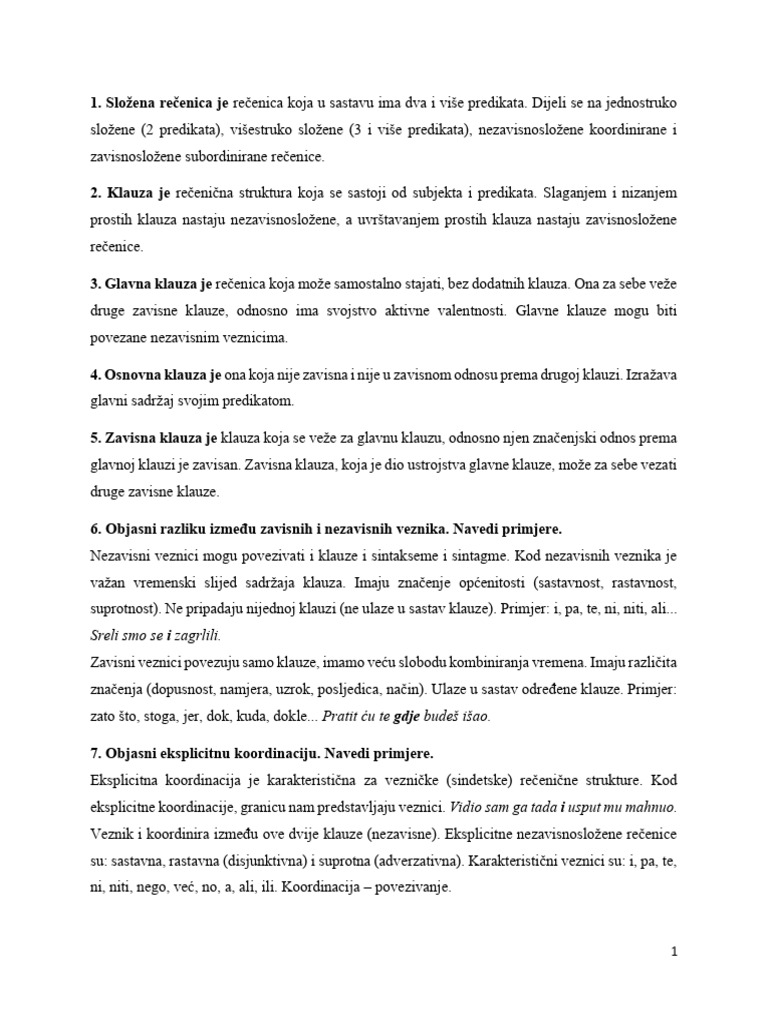 BHS II, Priprema Za II Parcijalu | PDF