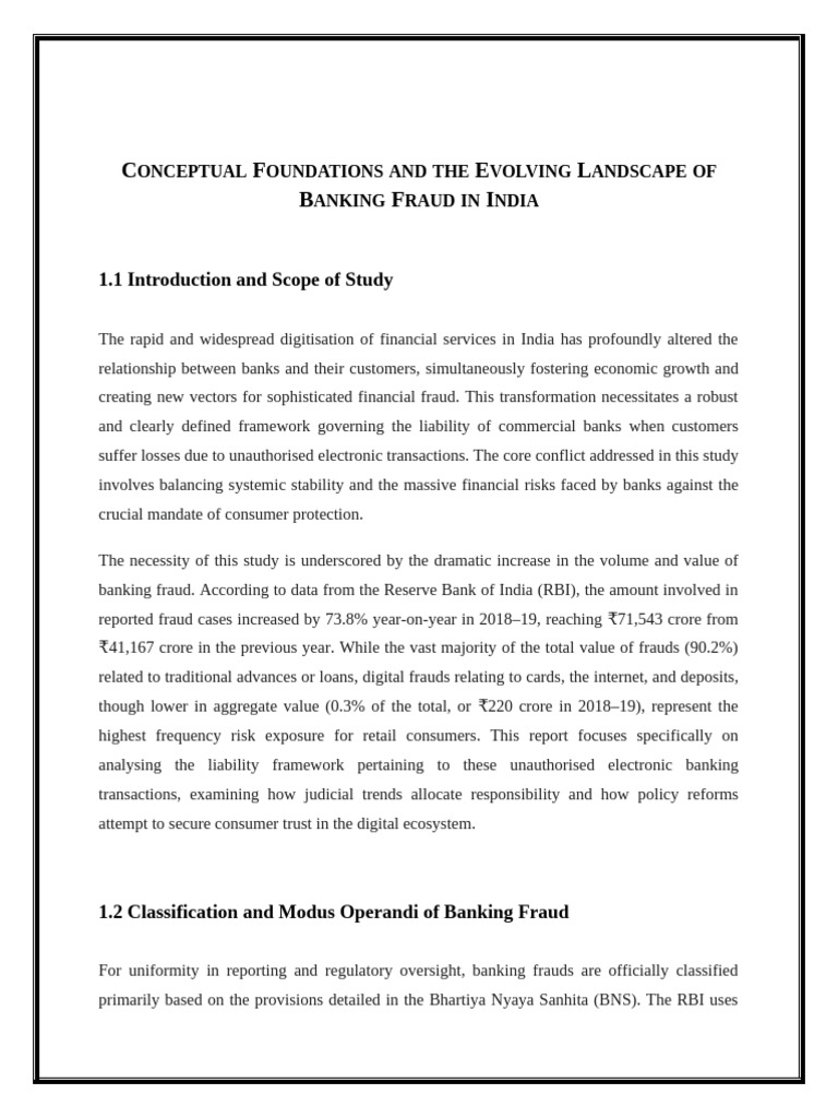 Conceptual Foundations and The Evolving Landscape of Banking Fraud in ...