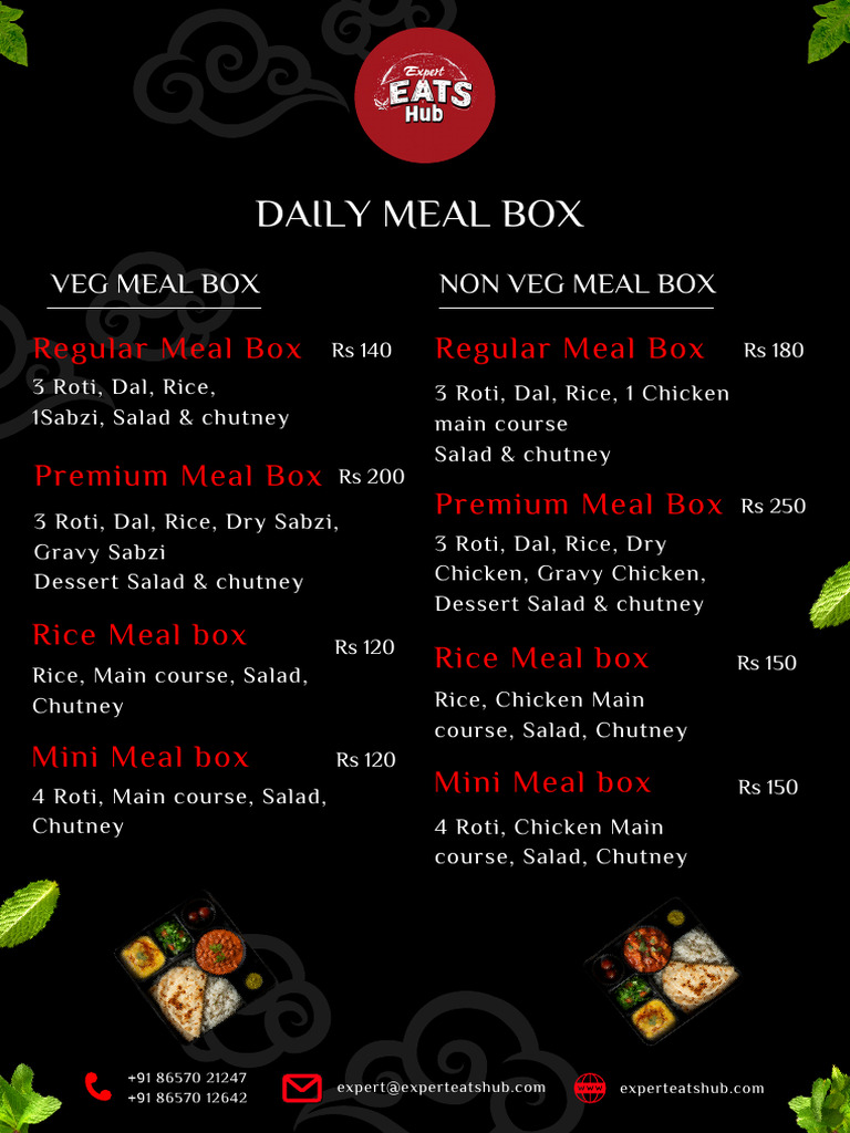 Affordable Daily Meal Boxes in India | PDF