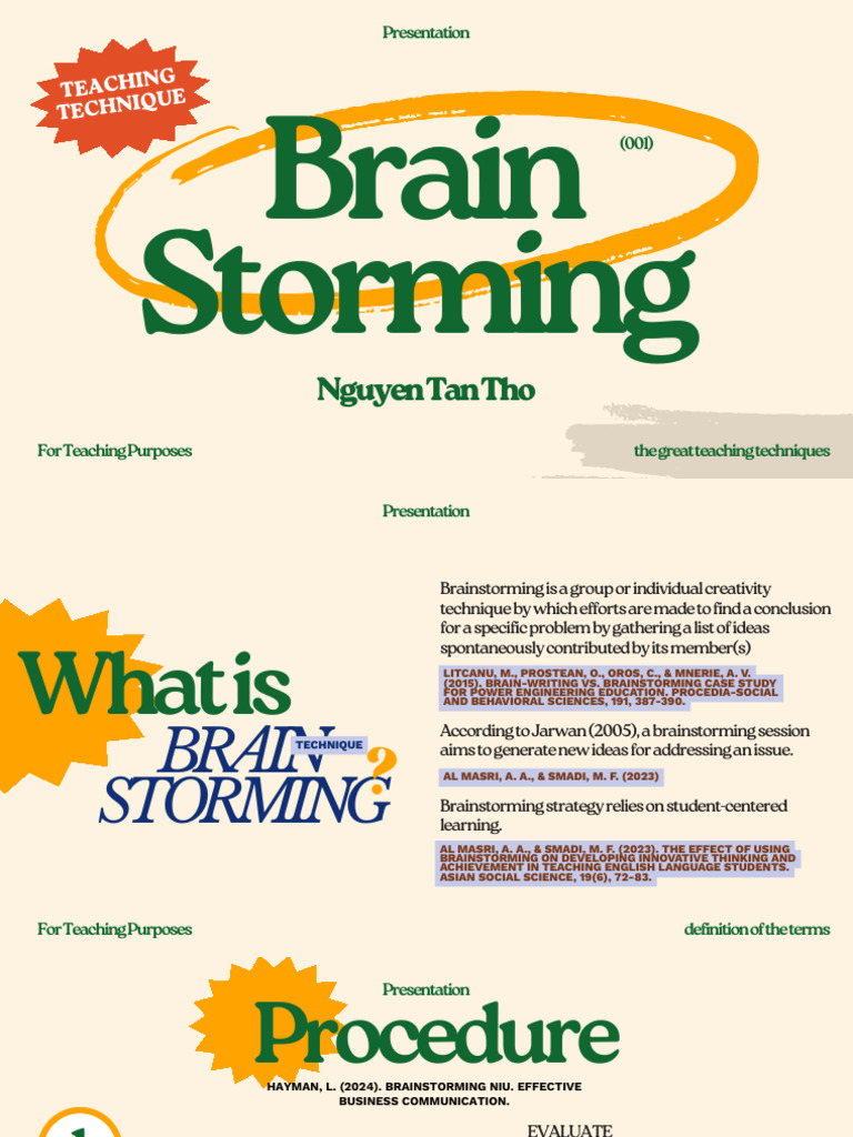 Effective Brainstorming Techniques for Teaching | PDF | Brainstorming ...