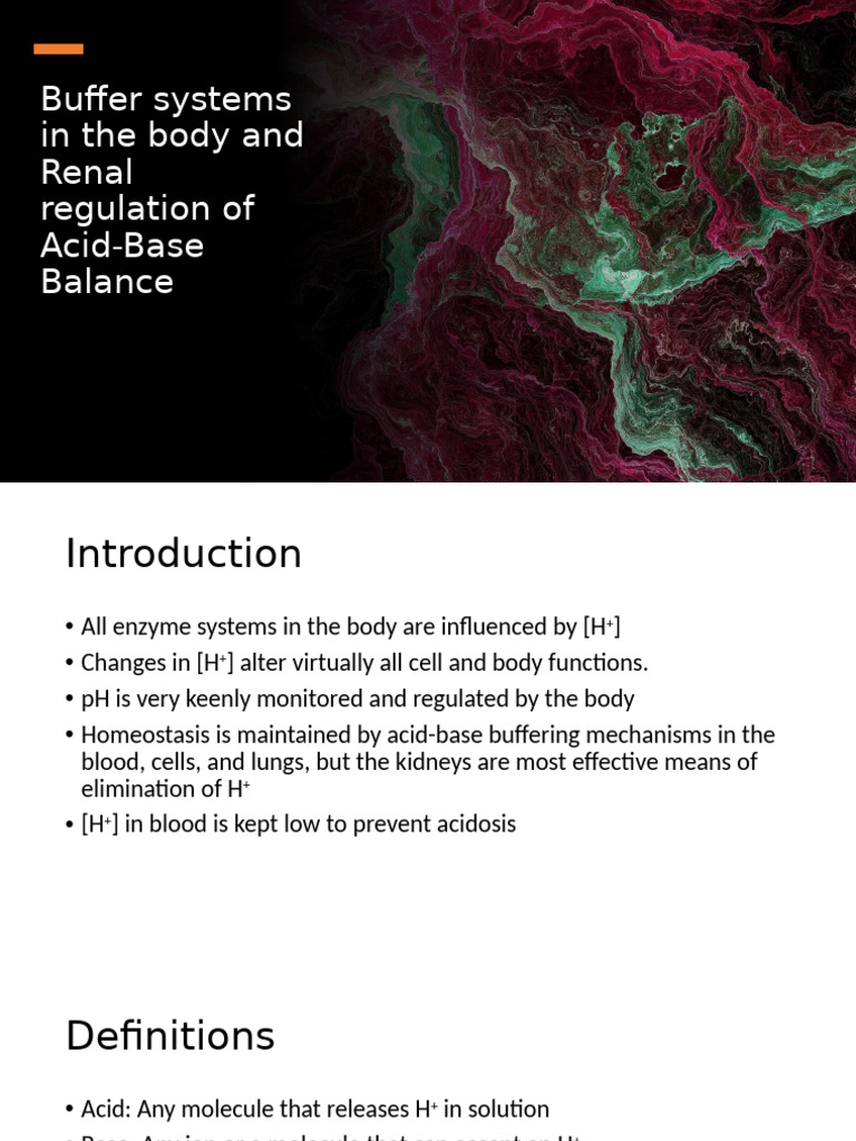Buffer systems in the body and Renal regulation | PDF | Buffer Solution ...