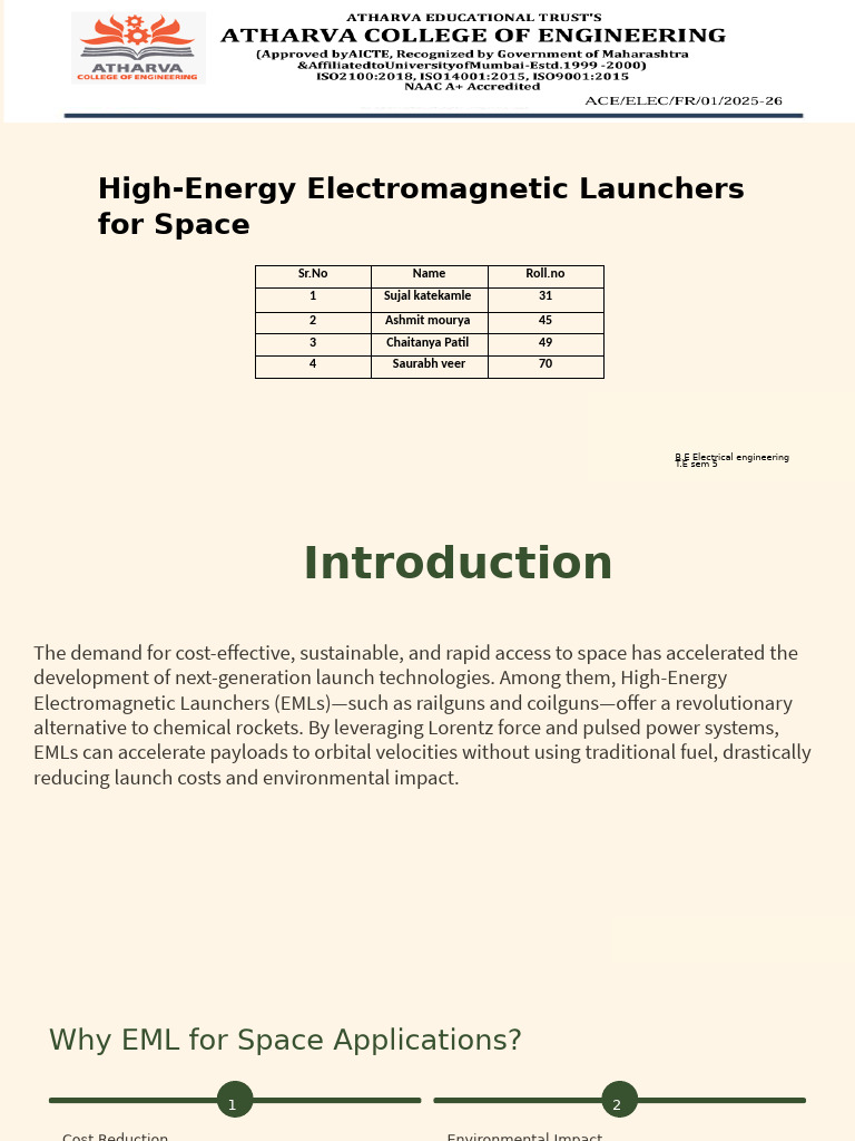 High Energy Electromagnetic Launchers For Space | PDF | Launch Vehicle ...
