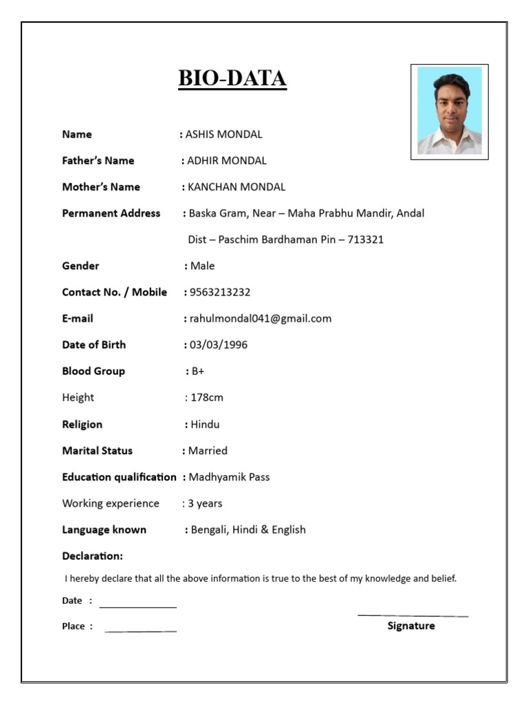 Biodata | PDF