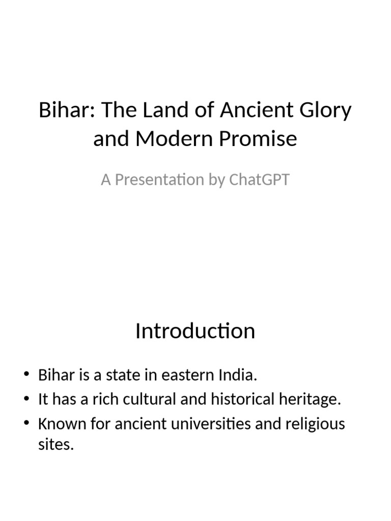 Bihar: Heritage, Culture, and Growth | PDF