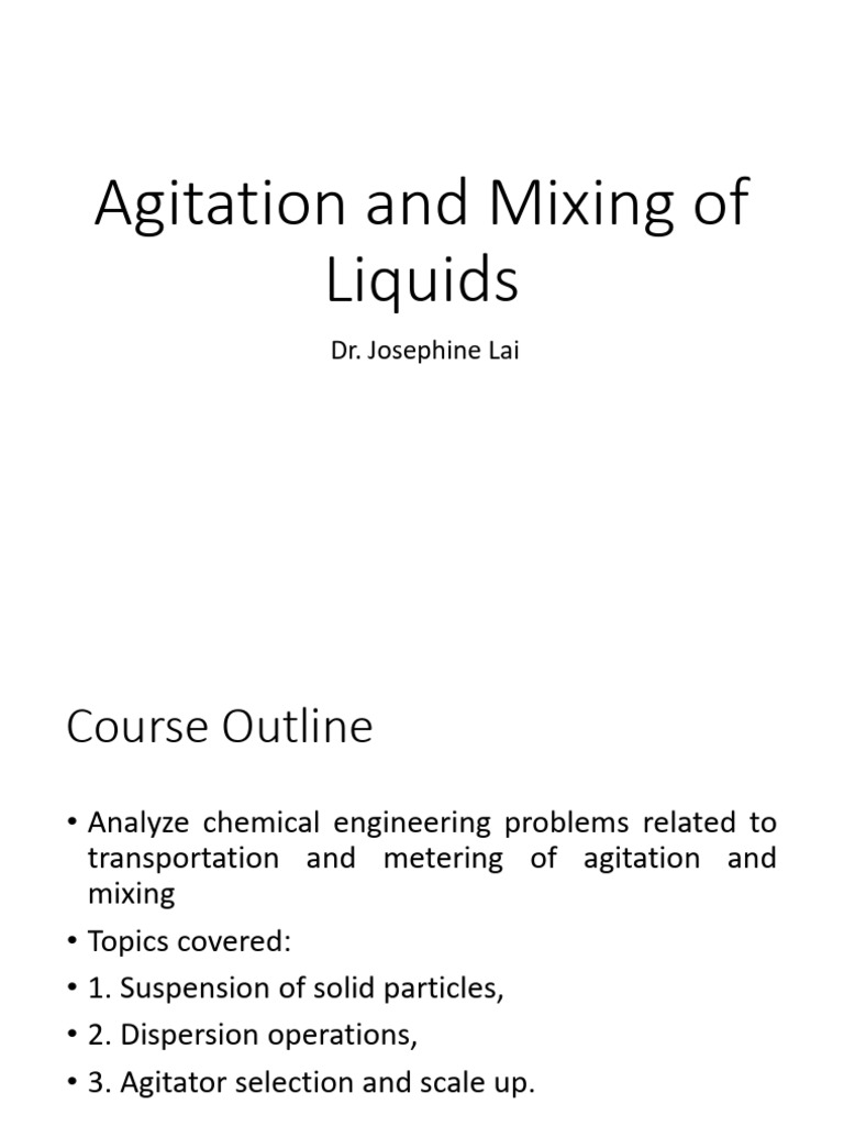 W4 - Agitation and Mixing of Liquids Part 2 | PDF | Suspension ...