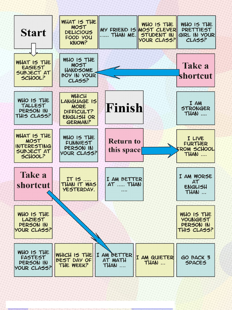 Comparatives and Superlatives Board Game | PDF