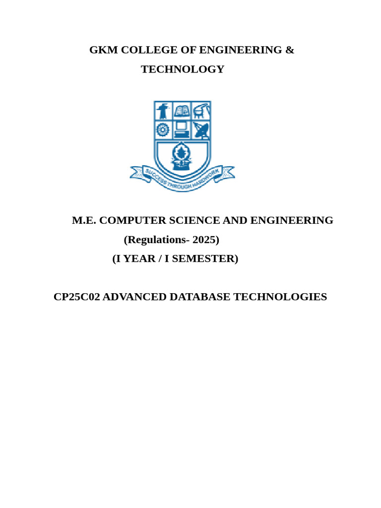 CP2502 - Advanced Database Technologies - Entity Relationship Model ...