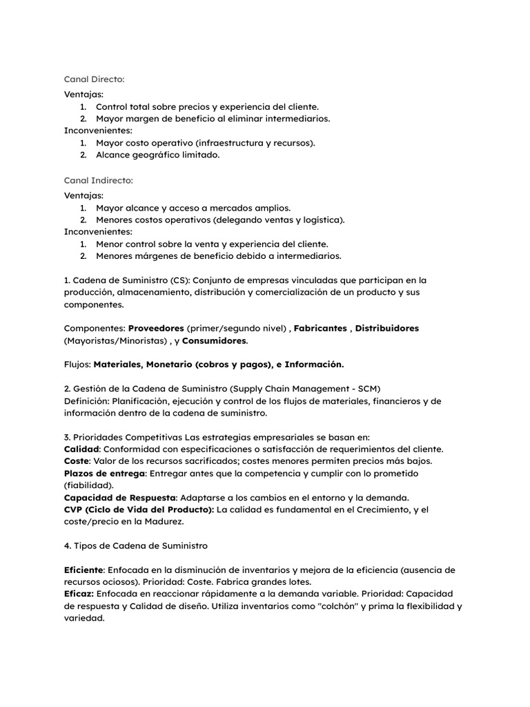 Apuntes t1 | PDF | Gestión de la cadena de suministro | Logística