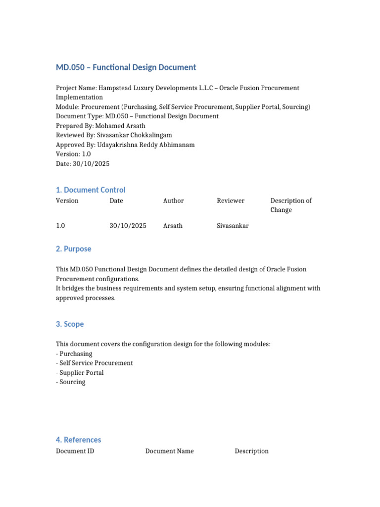 MD050 Fusion Procurement Sample | PDF | Procurement | Business