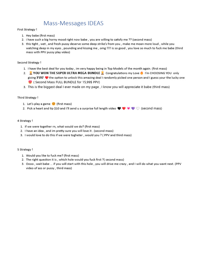 Mass Message IDEAS | PDF