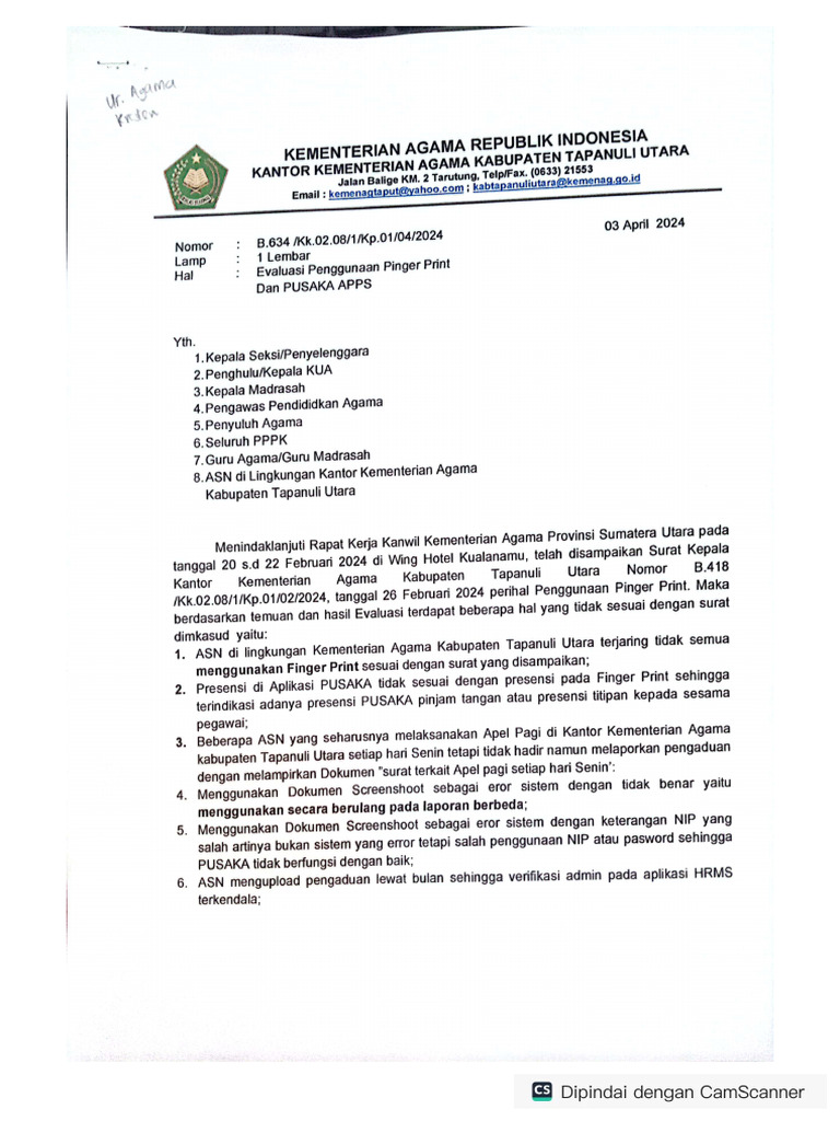 Hasil Evaluasi Pinger Print Dan PUSAKA APPs | PDF