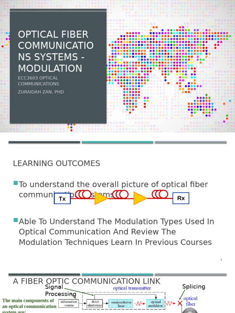 ECC3603 Lecture 2 Optical Comm Modulation | PDF | Laser | Fiber Optic ...