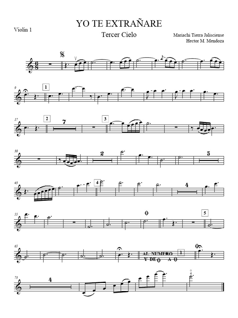 Yo Te Extrañare - Tercer Cielo - Mariachi Tierra Jalisciense | PDF ...