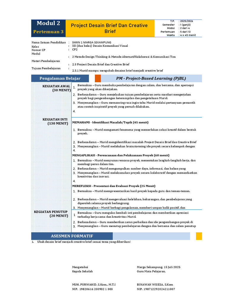 Project Desain Brief Dan Creative Brief | PDF