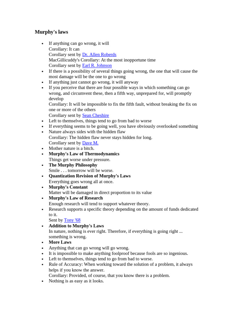 Murphy's Laws | PDF