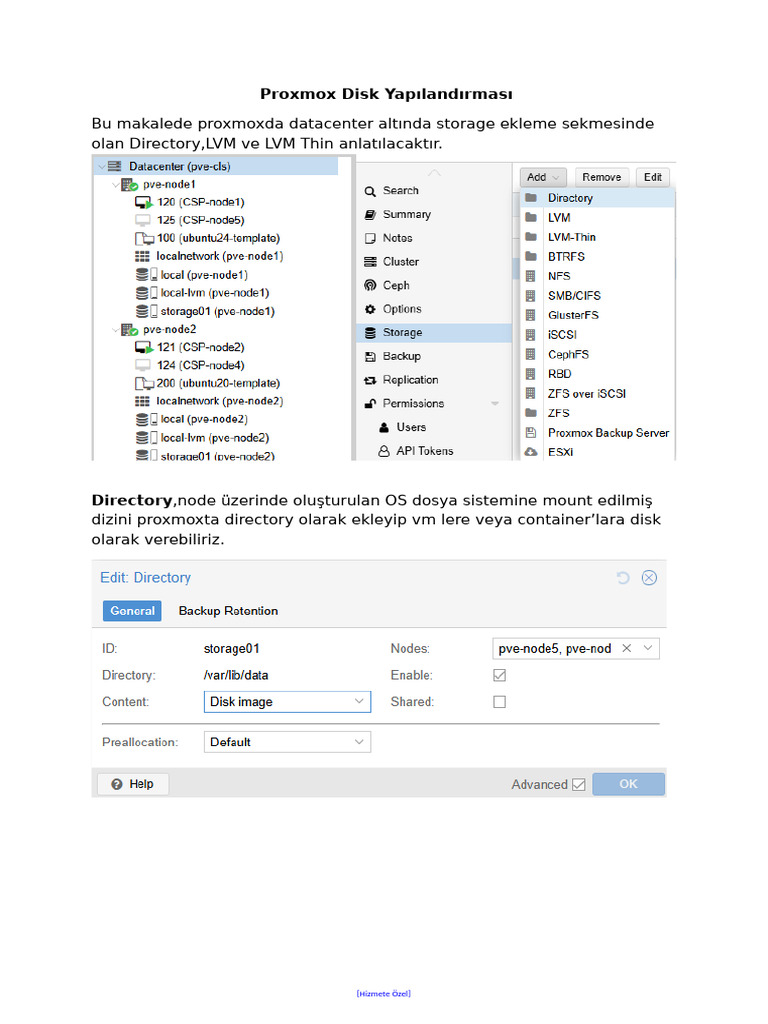 Proxmox Disk Yapılandırması | PDF