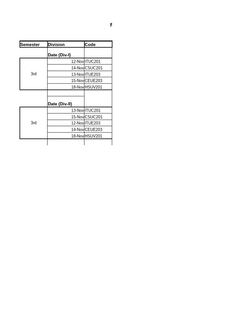 Computer Engineering Exam Schedule | PDF