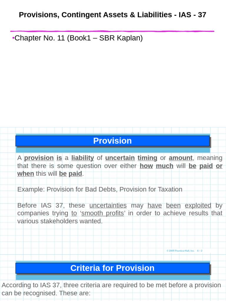 5 Provisions, Contingent Assets & Liabilities - 3.10.23 | PDF ...