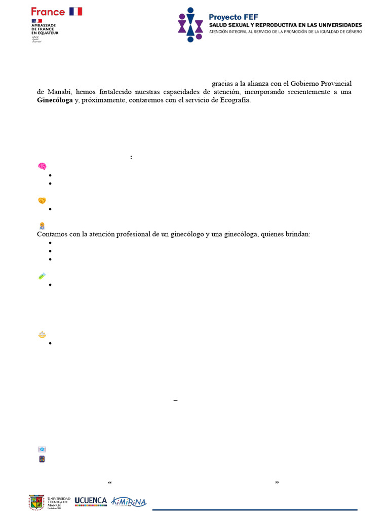Atención Gratuita en El Centro de Atención Integral Del Proyecto FEF | PDF