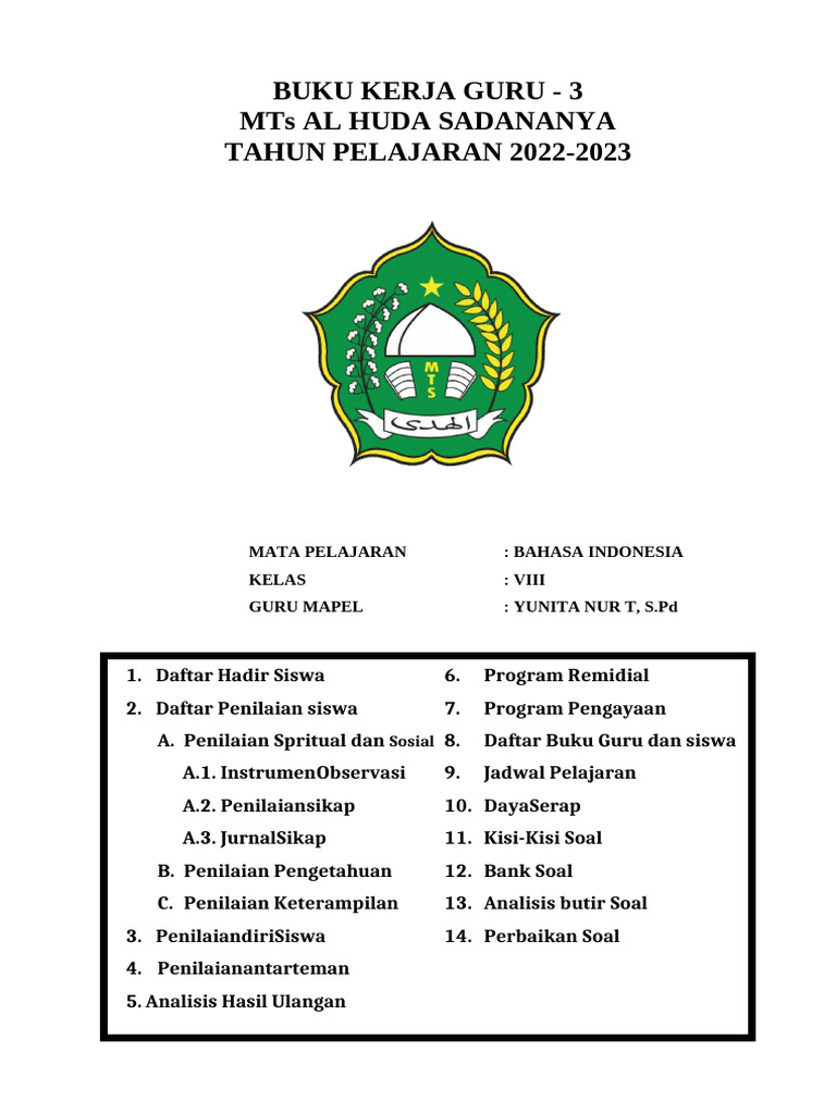 Cover Buku Kerja Guru 3 | PDF