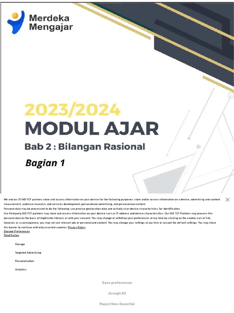 PDF Modul Ajar Bilangan Rasional Bagian 1 Compress | PDF