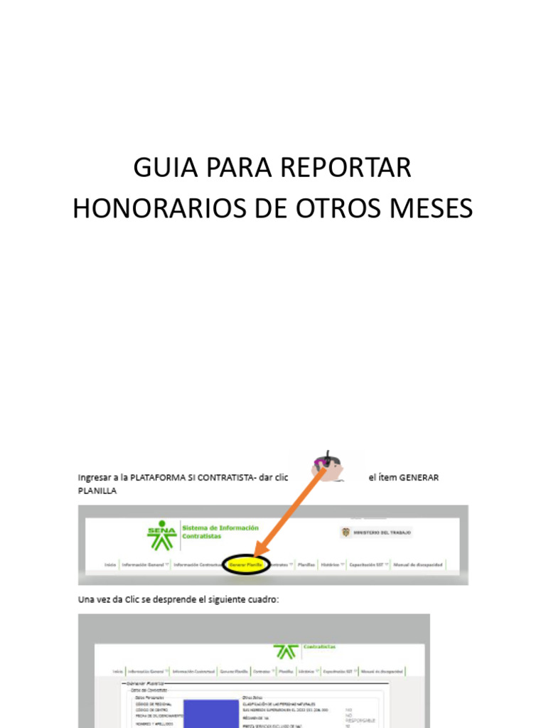 Guía para Reportar Honorarios y Aportes | PDF | Economias | Relaciones ...