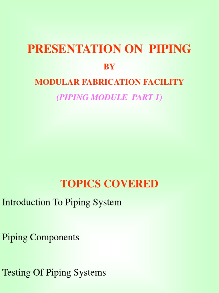 Piping Presentation L & T | PDF