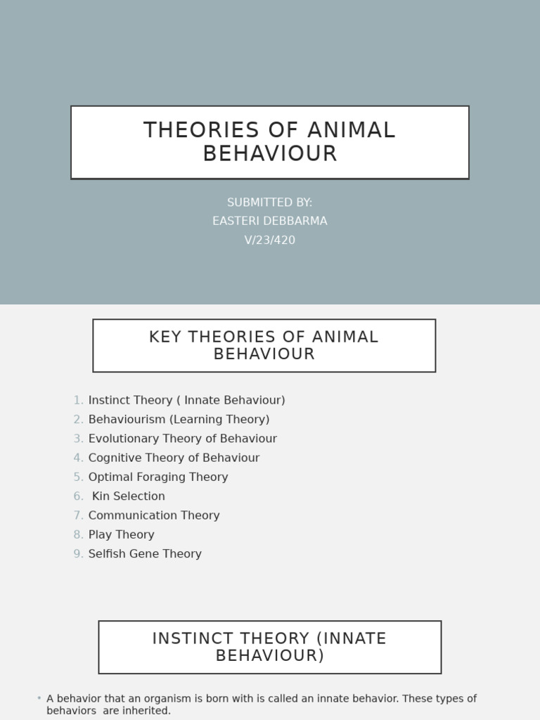 Theories of Animal Behaviour | PDF | Ethology | Classical Conditioning