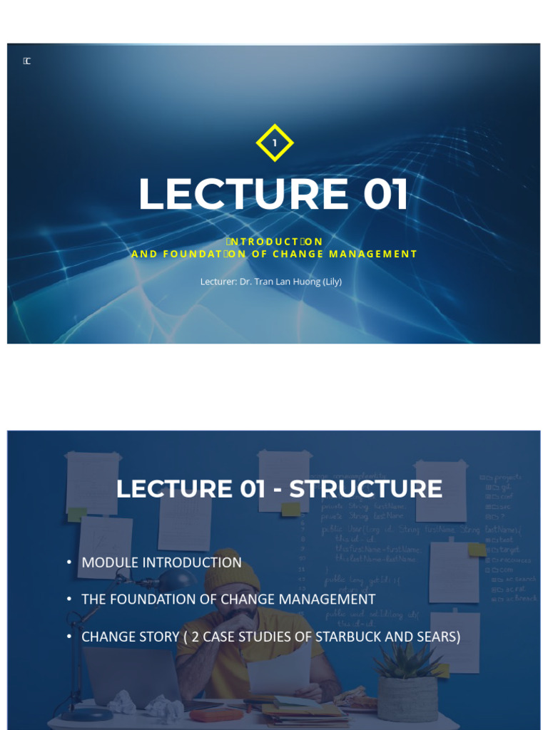2024 - IC - CU - Lily - Lec 1 - Introduction and Foundation of Change Management | PDF | Change ...