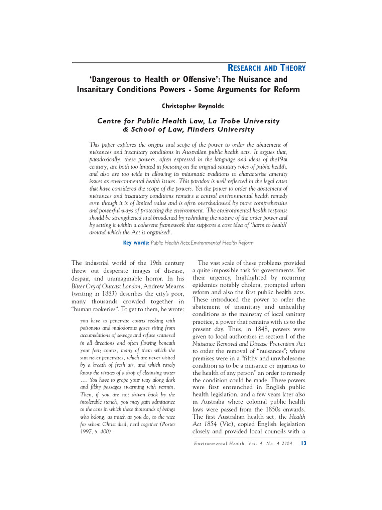 EnvHeaV4N4 013 | PDF | Nuisance | Public Health