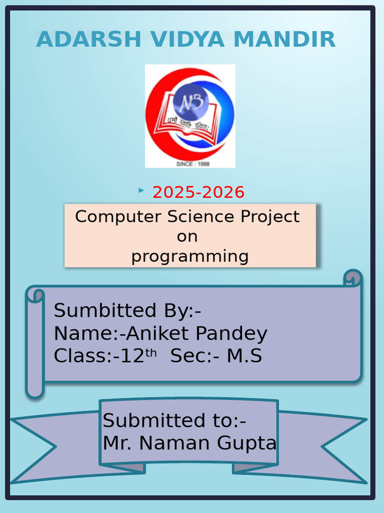 Cbse Computer Science Practical File.pdf | PDF