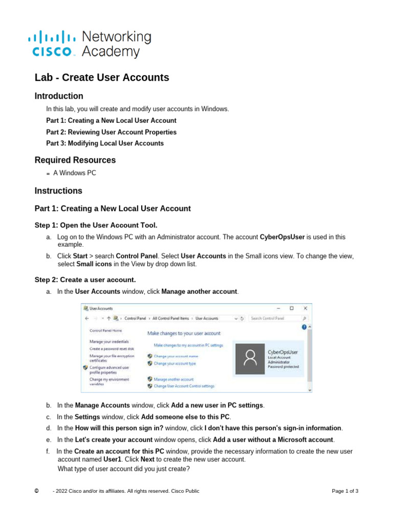 7 3 10 Lab Create User Accounts | PDF | Icon (Computing) | Software
