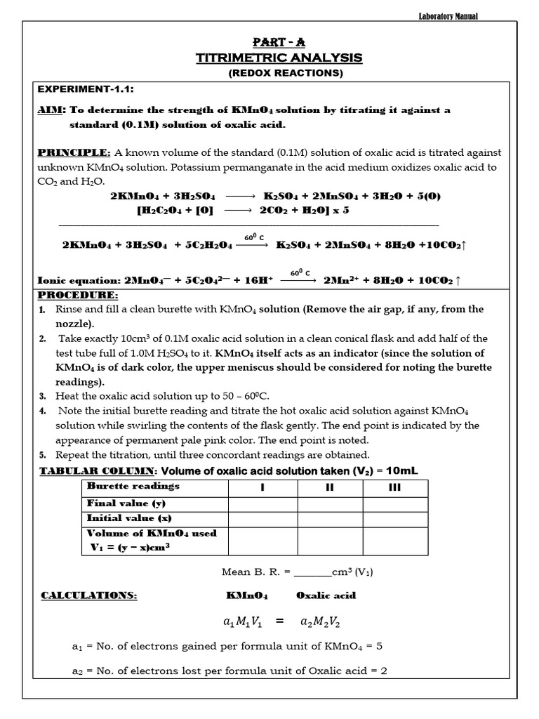 Titrimetric Analysis and Qualitative Tests | PDF | Titration | Chemistry