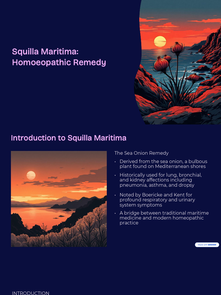 Squilla Maritima: Homeopathic Insights | PDF | Cough | Spleen