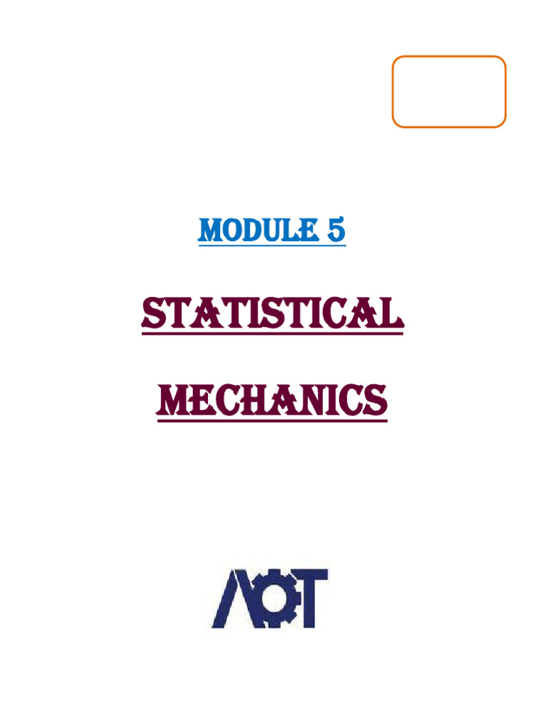 Statistical Mechanics (AOT) | PDF | Temperature | Statistical Mechanics