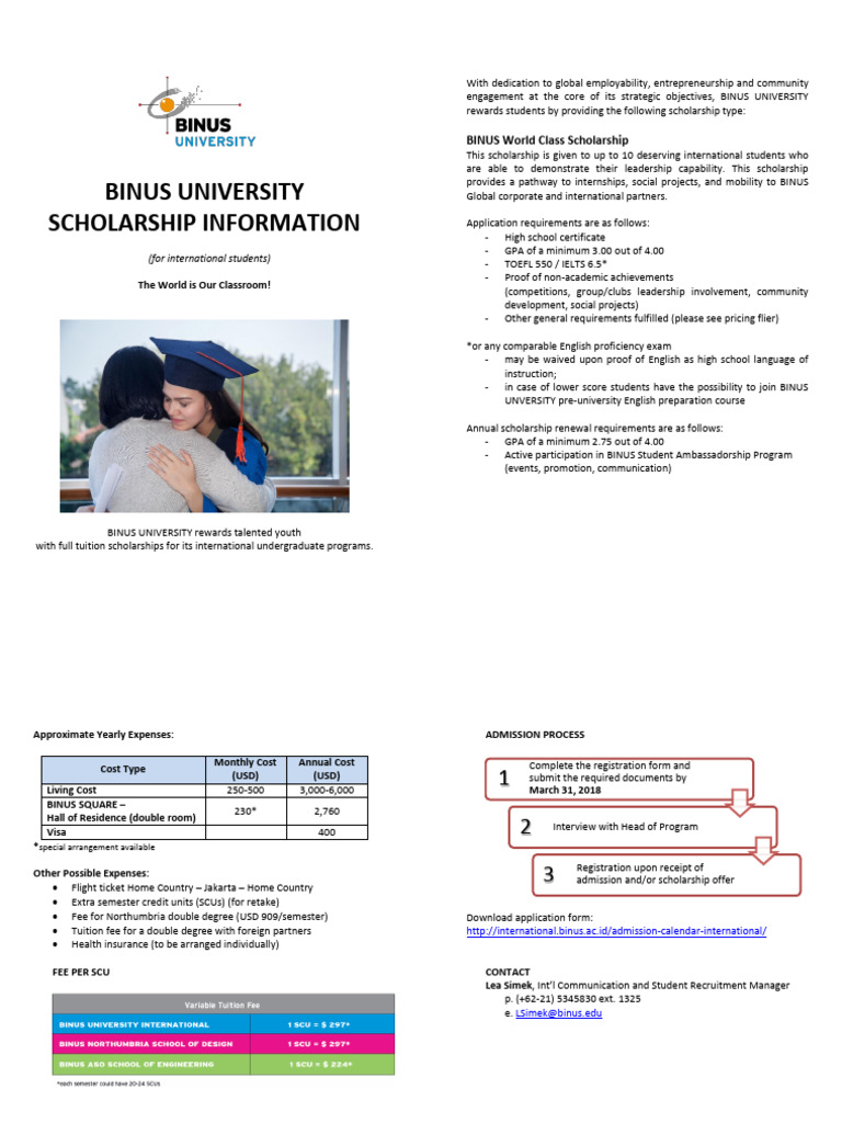 General Flier Scholarship 2018 | PDF | Educational Stages