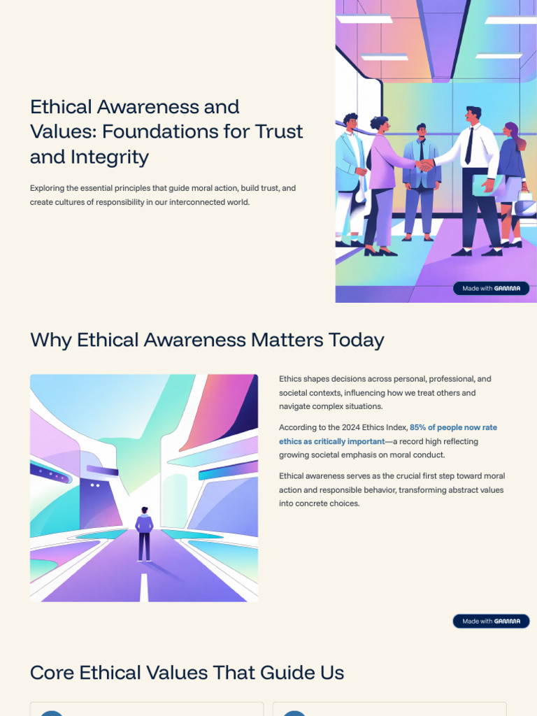 Ethical Awareness: Building Trust Today | PDF | Justice | Crime & Violence