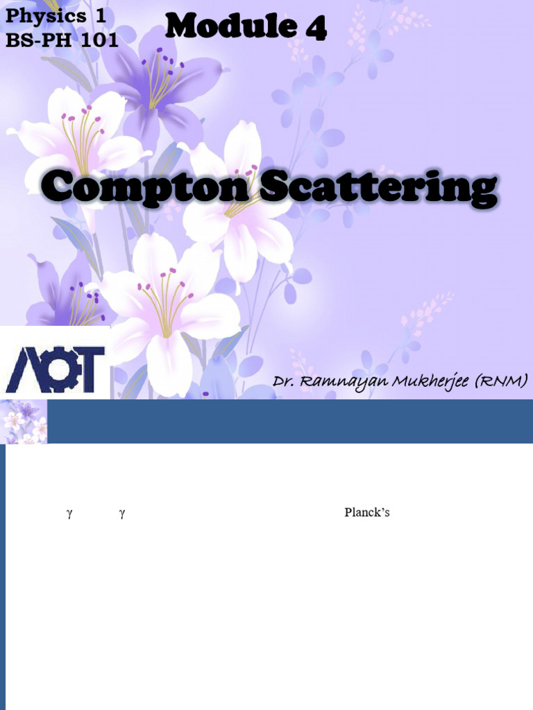 Compton Scattering(AOT) | PDF | Electromagnetic Radiation | Atomic Physics