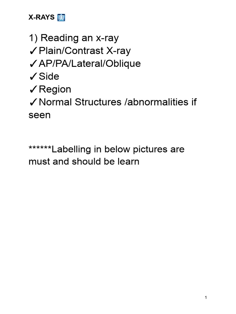 X-RAYS in Anatomy For 1st Mbbs Students. | PDF | Organ (Anatomy ...