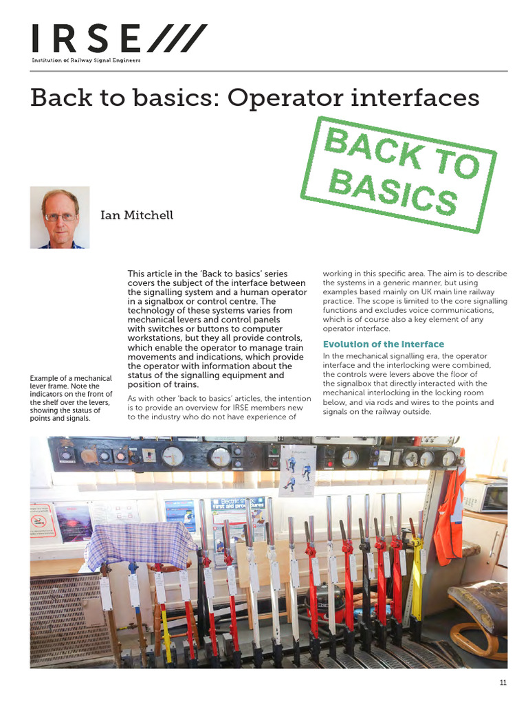 Back To Basics Operator Interfaces | PDF | Computing | Rail Transport