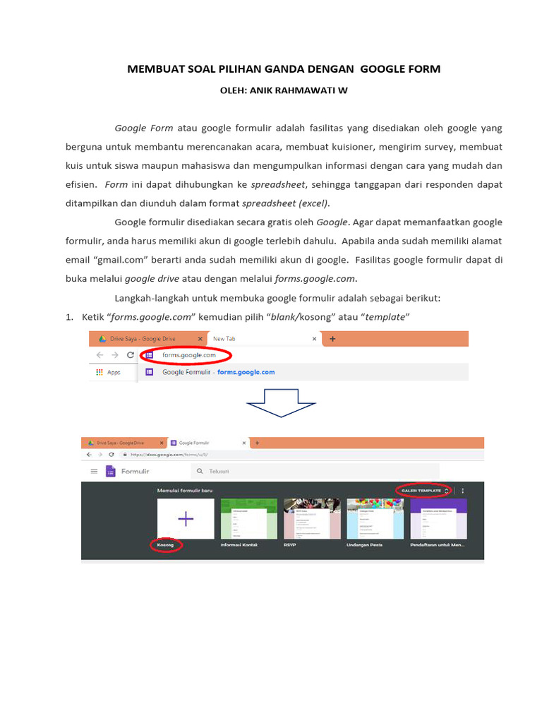 Membuat Soal Dengan Google Form PDF | PDF