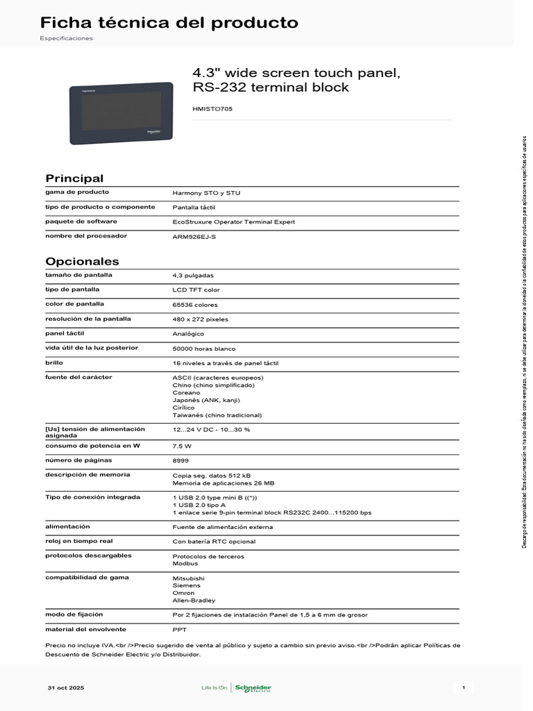 Harmony HMI STO y STU - HMISTO705 | PDF | Reciclaje | Pantalla de ...