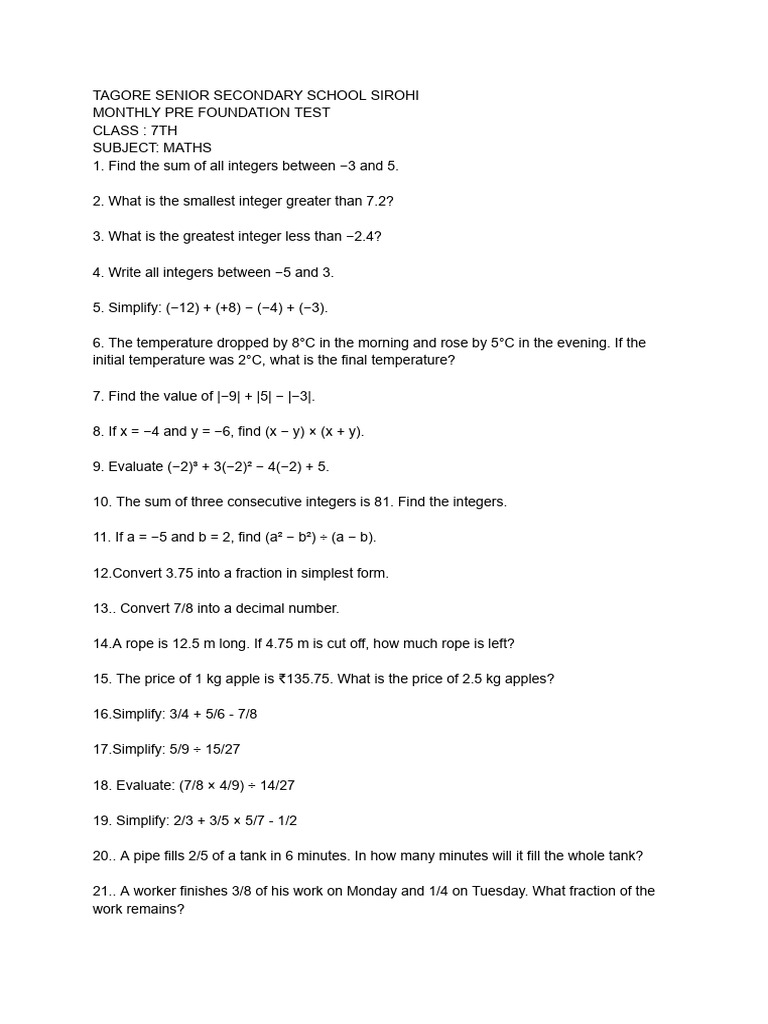 Class 7th | PDF