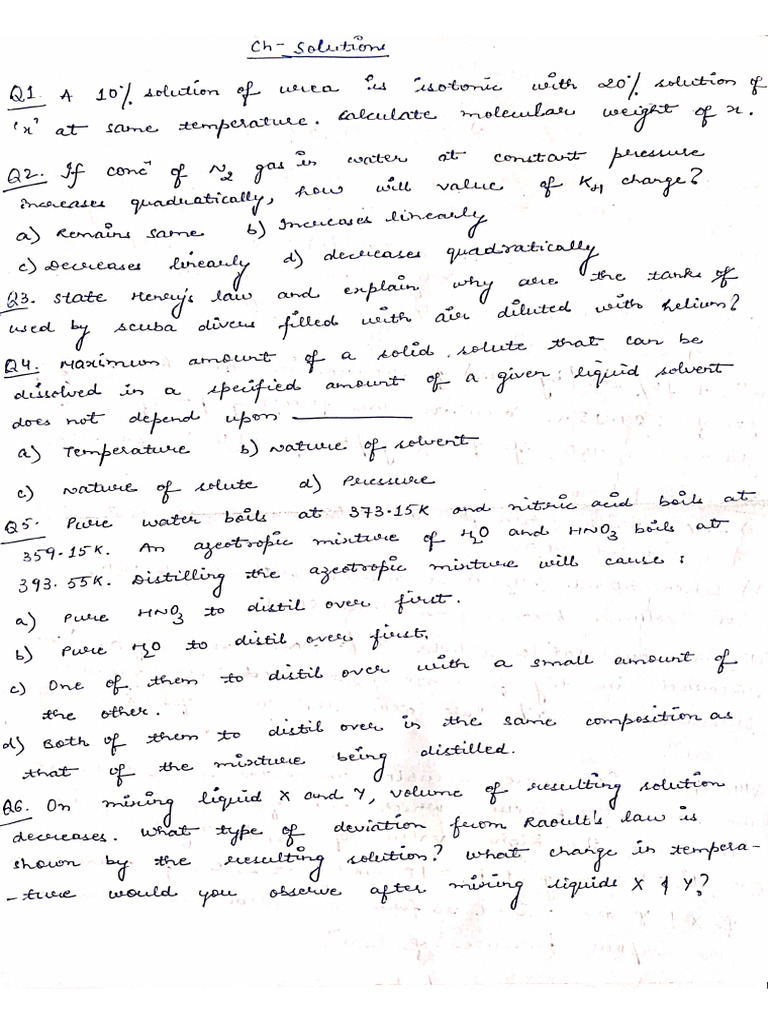 Solutions Worksheet | PDF