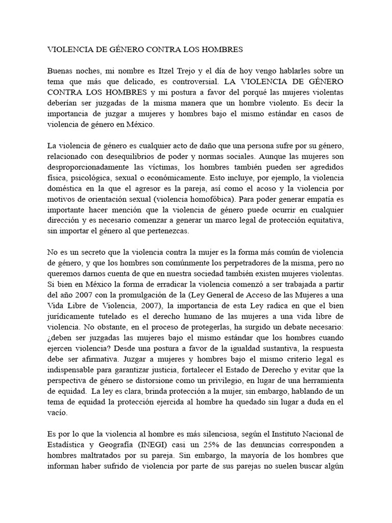 Violencia de Género Contra Los Hombres | PDF | Violencia | Igualdad de ...