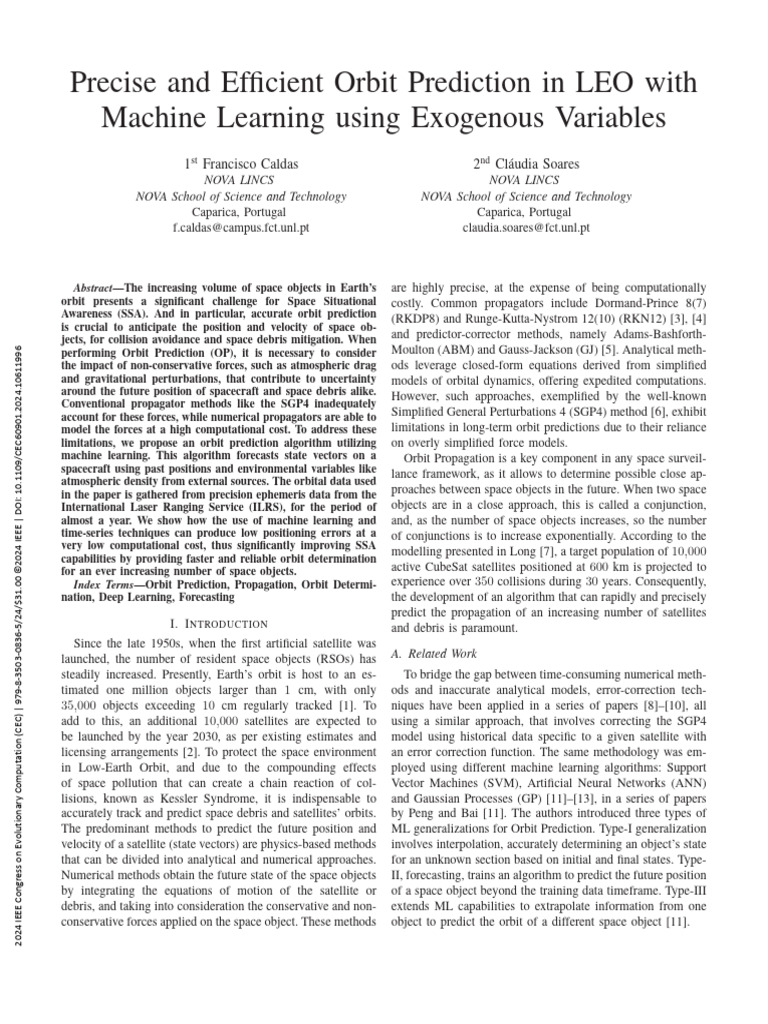 Precise and Efficient Orbit Prediction in LEO With Machine Learning ...