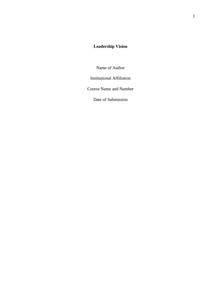 Developing a Personal Leadership Vision | PDF | Leadership | Popular ...