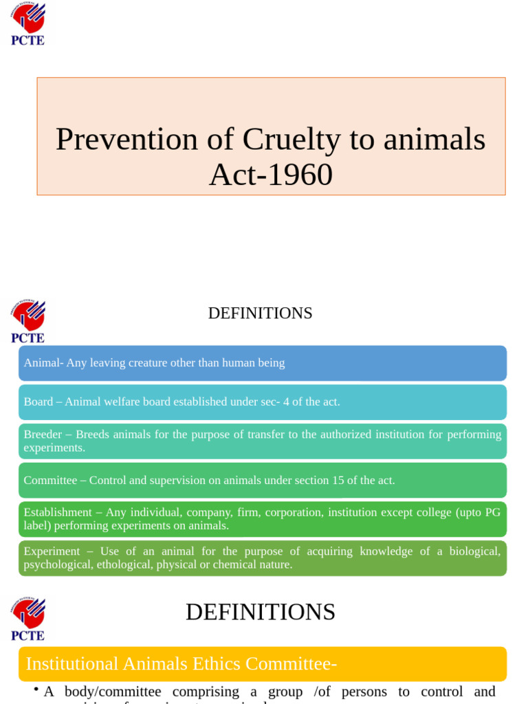 Animal Protection Act 1960 Overview | PDF